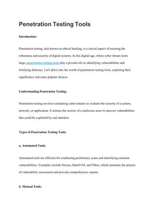 Top 10 Penetration Testing Tools(Pen test tools).pptx