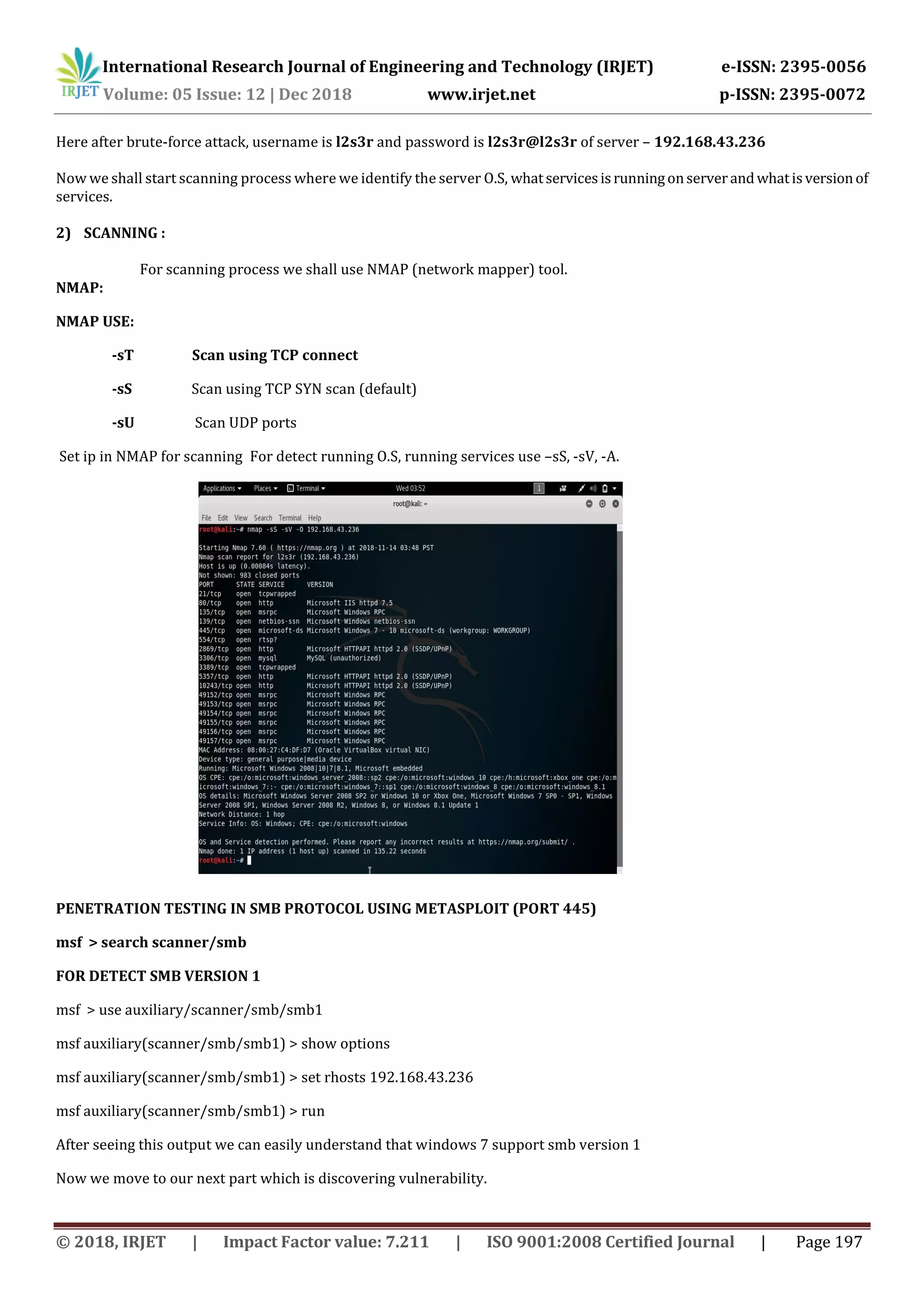 Penetration testing using metasploit framework | PDF Penetration testing using metasploit framework | PDF