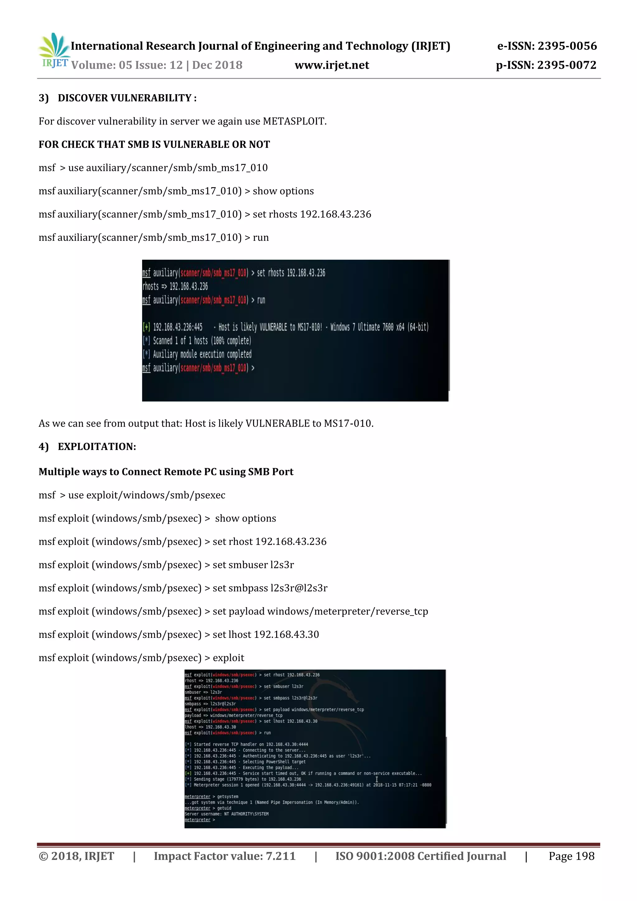Penetration testing using metasploit framework | PDF Penetration testing using metasploit framework | PDF