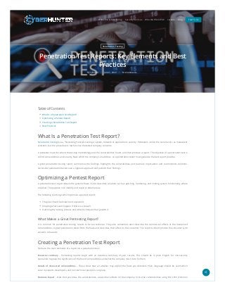 Penetration Test Reports Key Elements And Best Practices - Cyberhunter ...