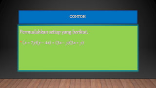 Penfaktoran dan pecahan algebra | PPT