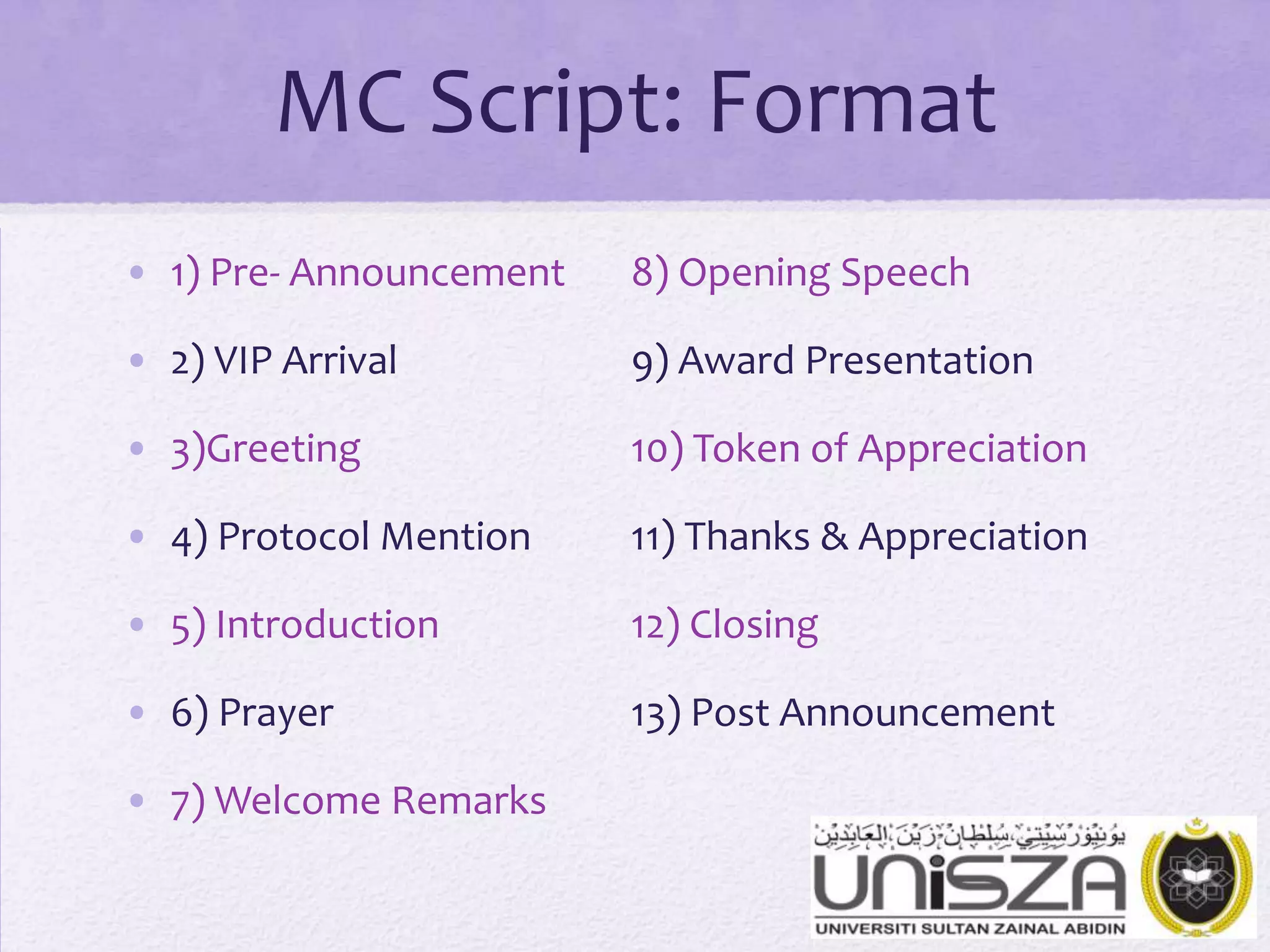 Pengacaraan Majlis (Emceeing for Official Function In Malaysia Context ...