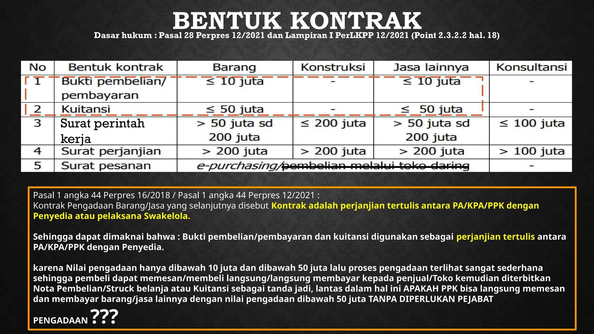 Pengadaan barang dan jasa dibawah 50juta.PPTX