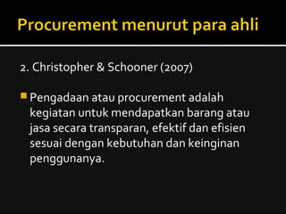 Pengadaan (procurement) | PPT