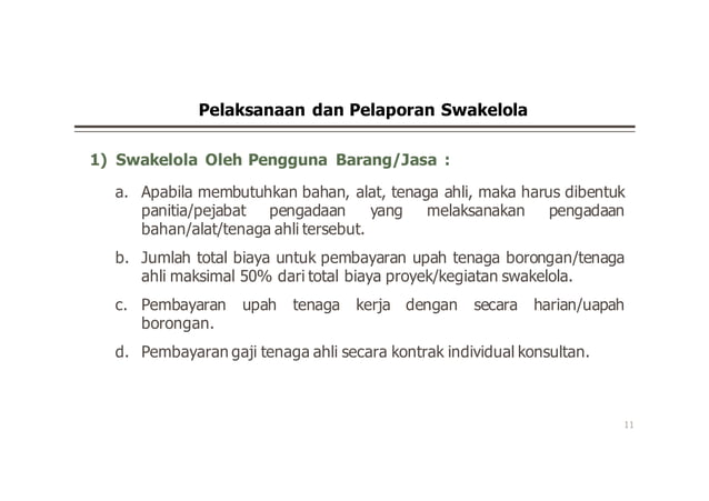 Pengadaan Barang dan Jasa dengan SwaKelola | PDF