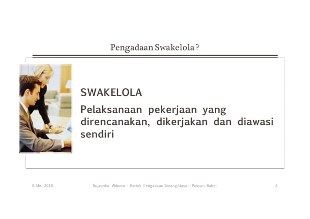 Pengadaan Barang dan Jasa dengan SwaKelola | PDF