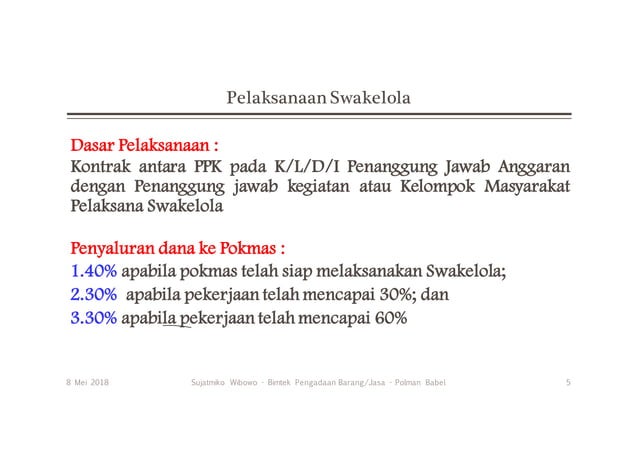 Pengadaan Barang dan Jasa dengan SwaKelola | PDF