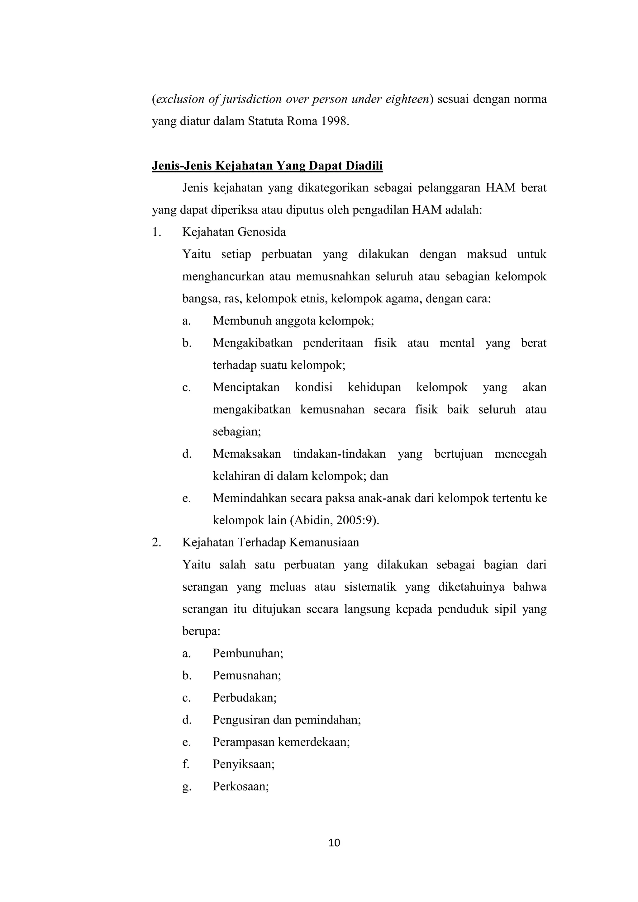 Pengadilan Hak Asasi Manusia Di Indonesia | DOCX