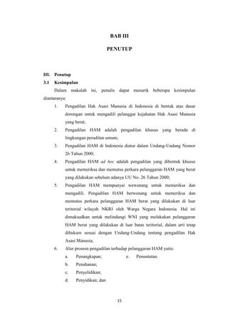 Pengadilan Hak Asasi Manusia Di Indonesia | DOCX