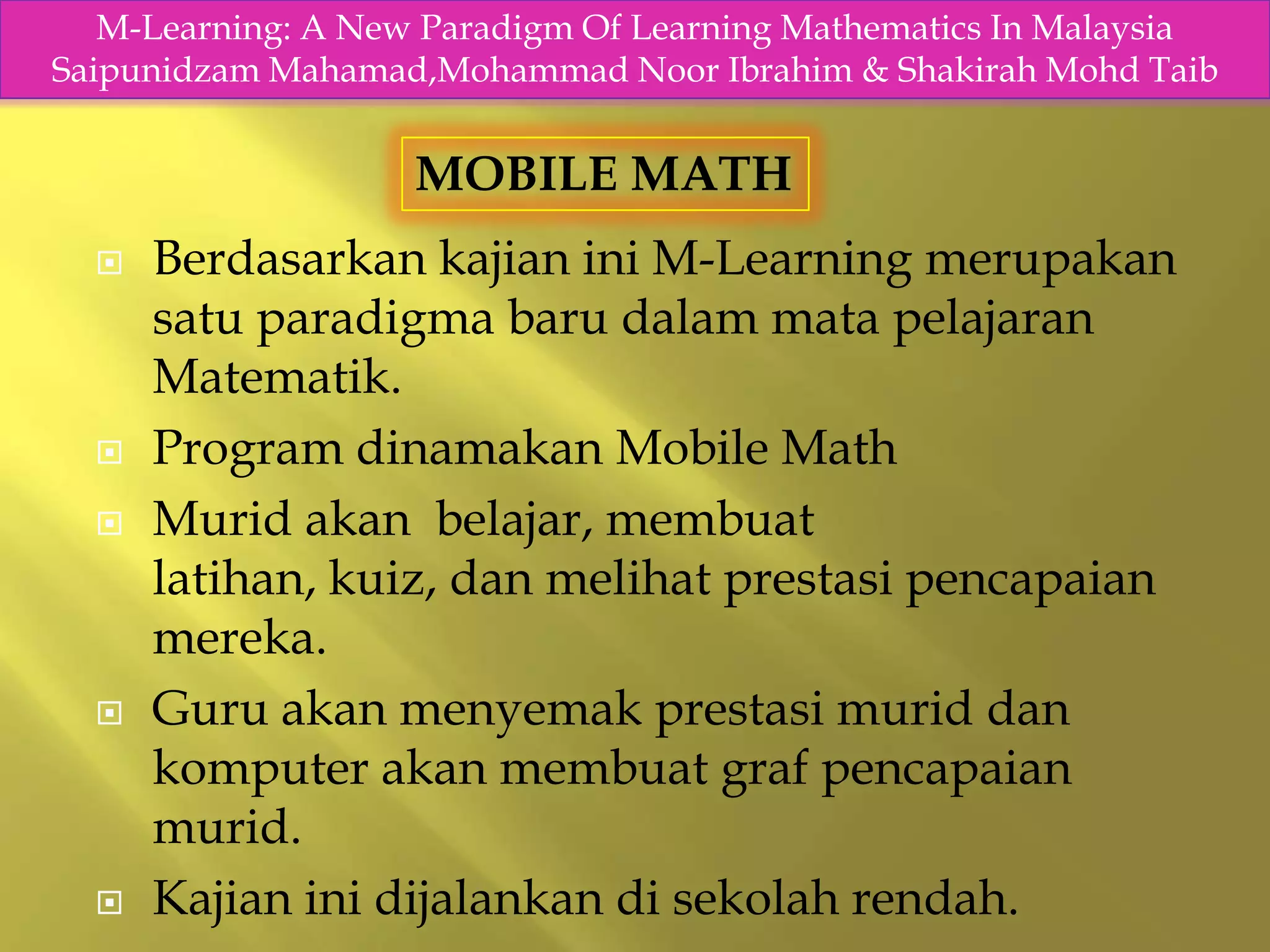 Pengajaran & pembelajaran mobile | PPTX