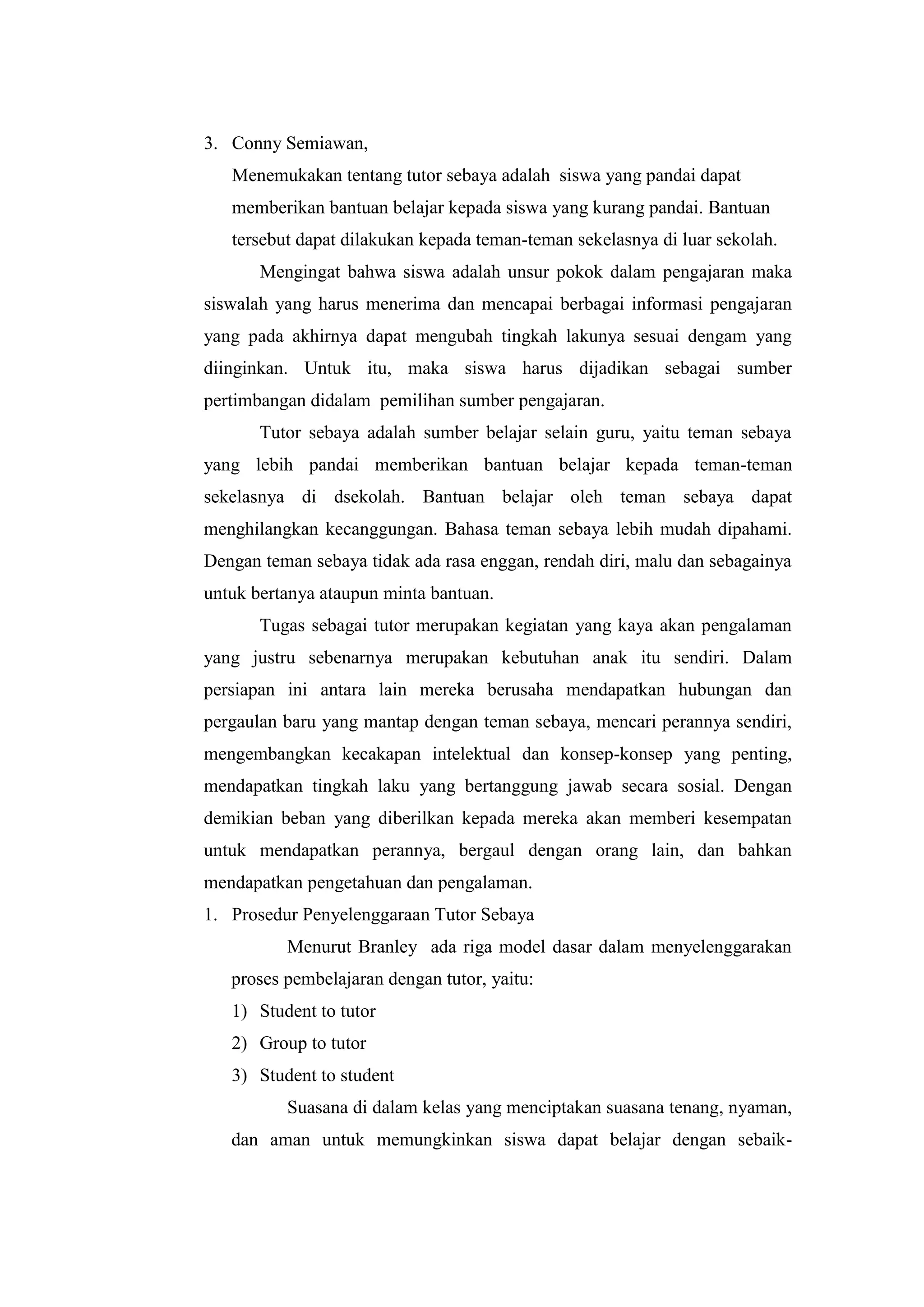 Pengajaran teman sebaya sebagai sumber belajar | PDF