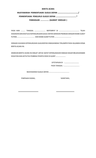 Pengajuan nomor gudep | DOCX