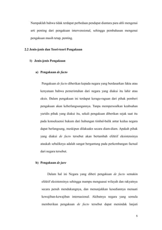 Pengakuan dalam Hukum Internasional | DOC