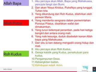 Pengakuan Iman Rasuli Syahadat para Rasul | PPTX