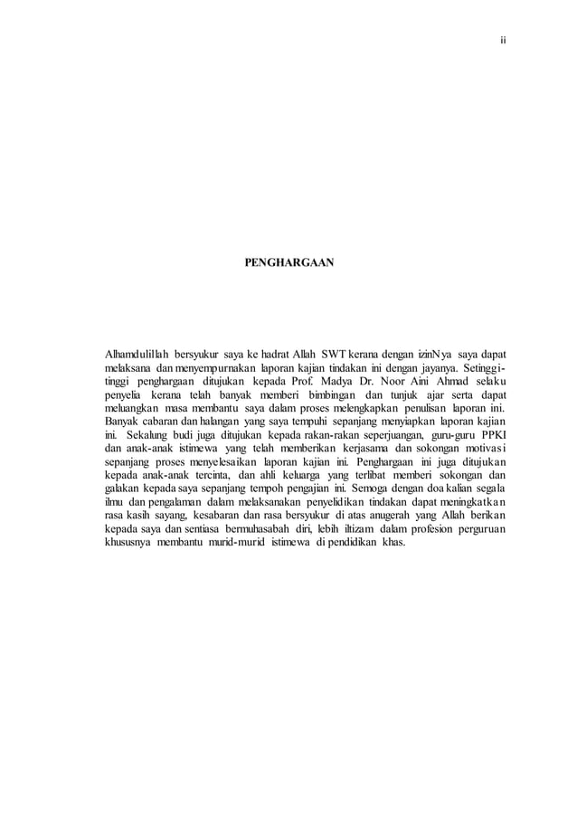 Pengakuan isi kandungan senarai jadual senarai rajah kajian utk ar | DOCX