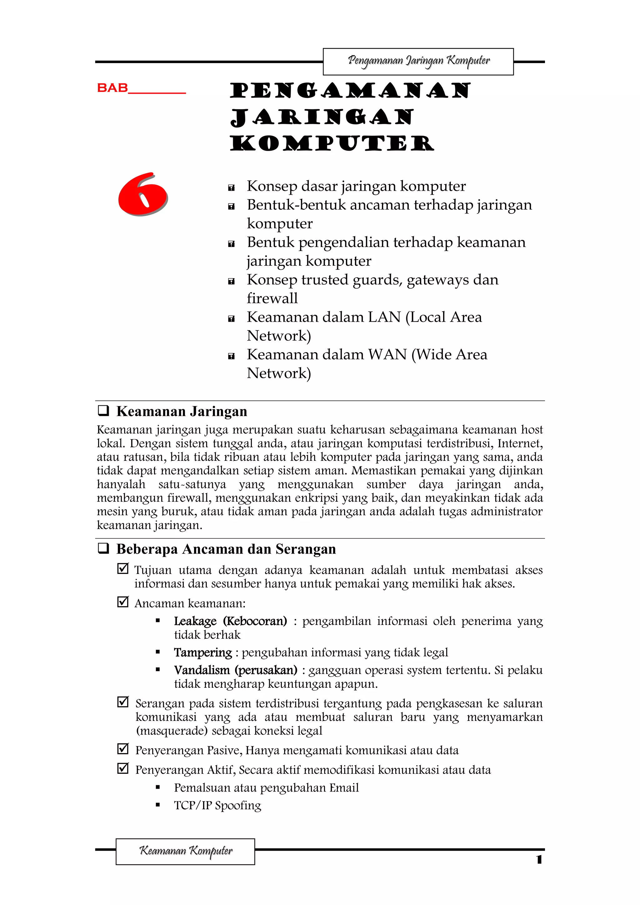 Pengamanan jaringan komputer | PDF