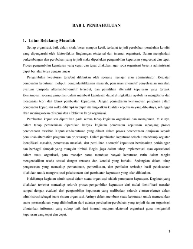 Pengambilan keputusan dalam manajemen | DOCX