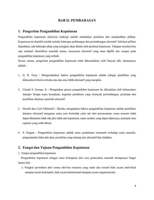 Pengambilan keputusan dalam manajemen | DOCX