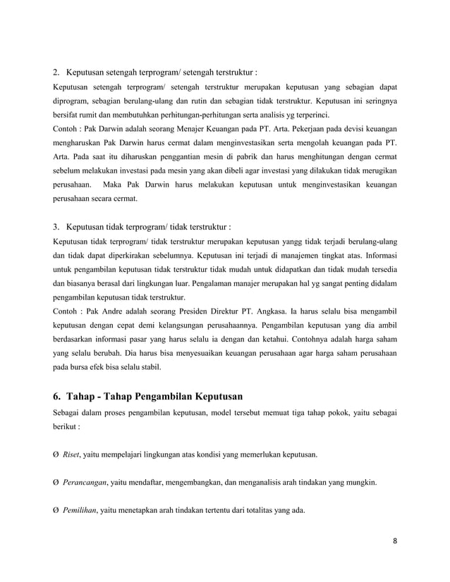 Pengambilan keputusan dalam manajemen | DOCX