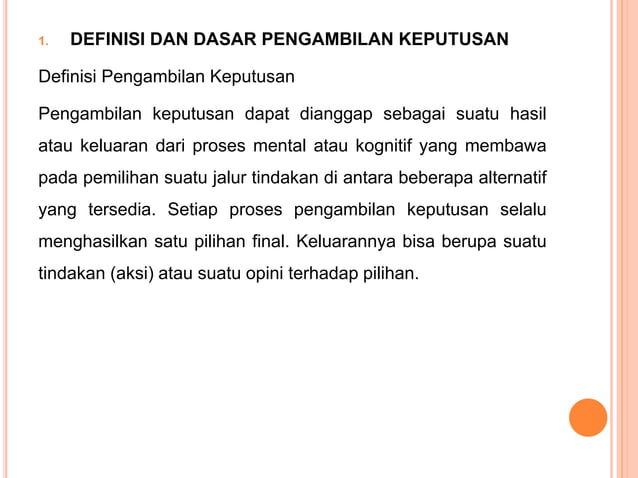 Pengambilan Keputusan Dalam Organisasi | PPTX