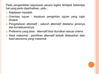 Pengambilan Keputusan Dalam Organisasi | PPTX