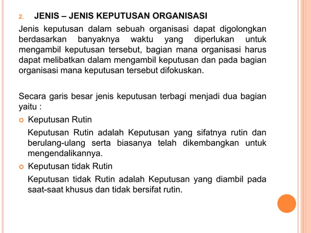 Pengambilan Keputusan Dalam Organisasi | PPTX