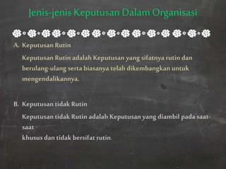 Pengambilan keputusan dalam organisasi | PPT