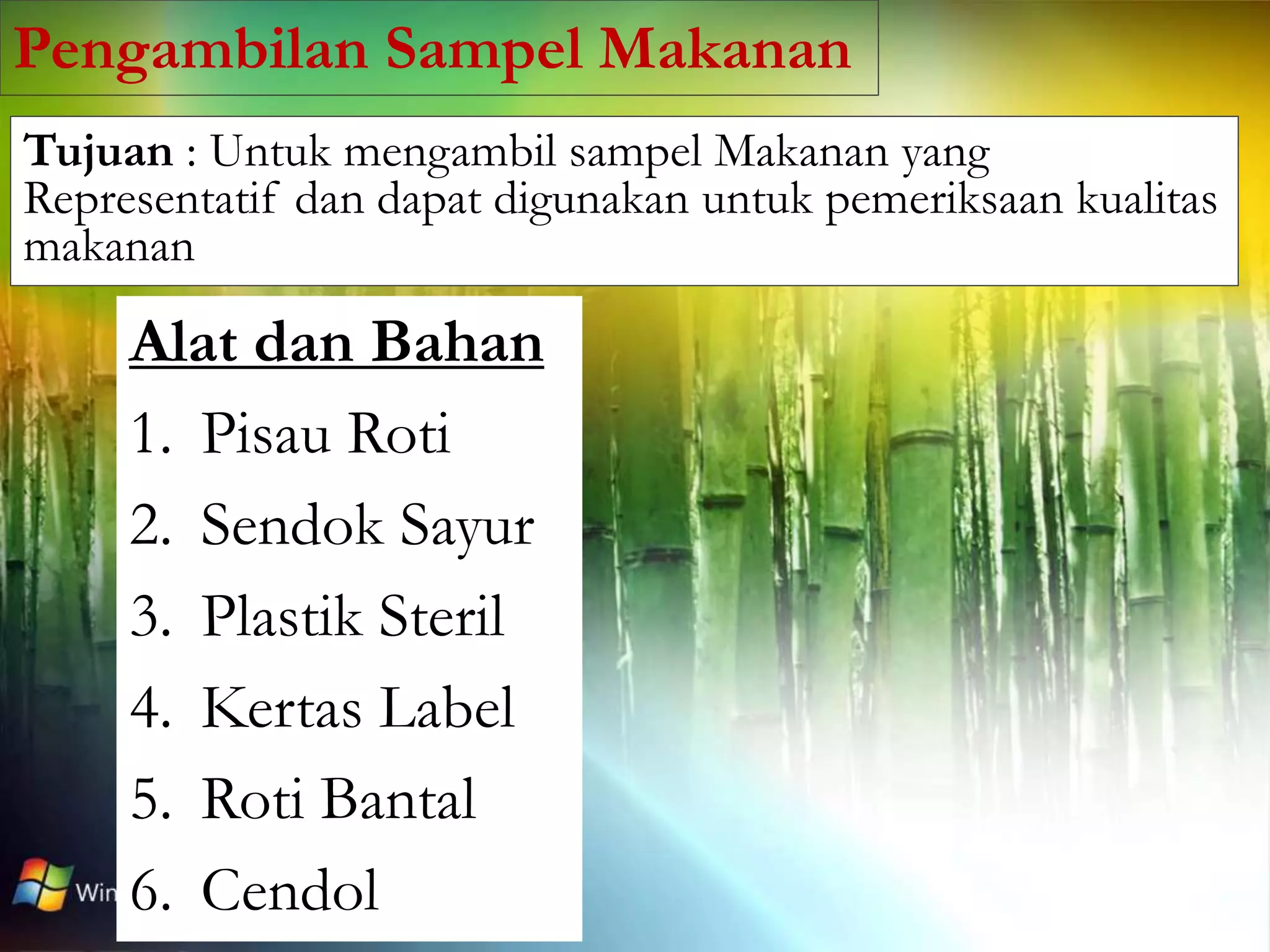 PENGAMBILAN SAMPEL MAKANAN.pptx