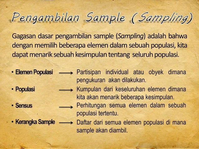 Pengambilan sample dalam Metode Penelitian | PPTX