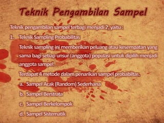Pengambilan sample dalam Metode Penelitian | PPTX