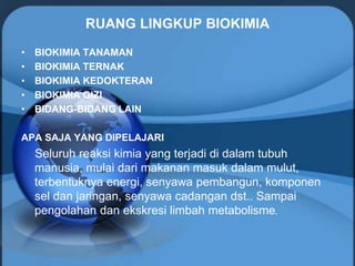 Mata kuliah pengantar biokimia dasar new | PPT