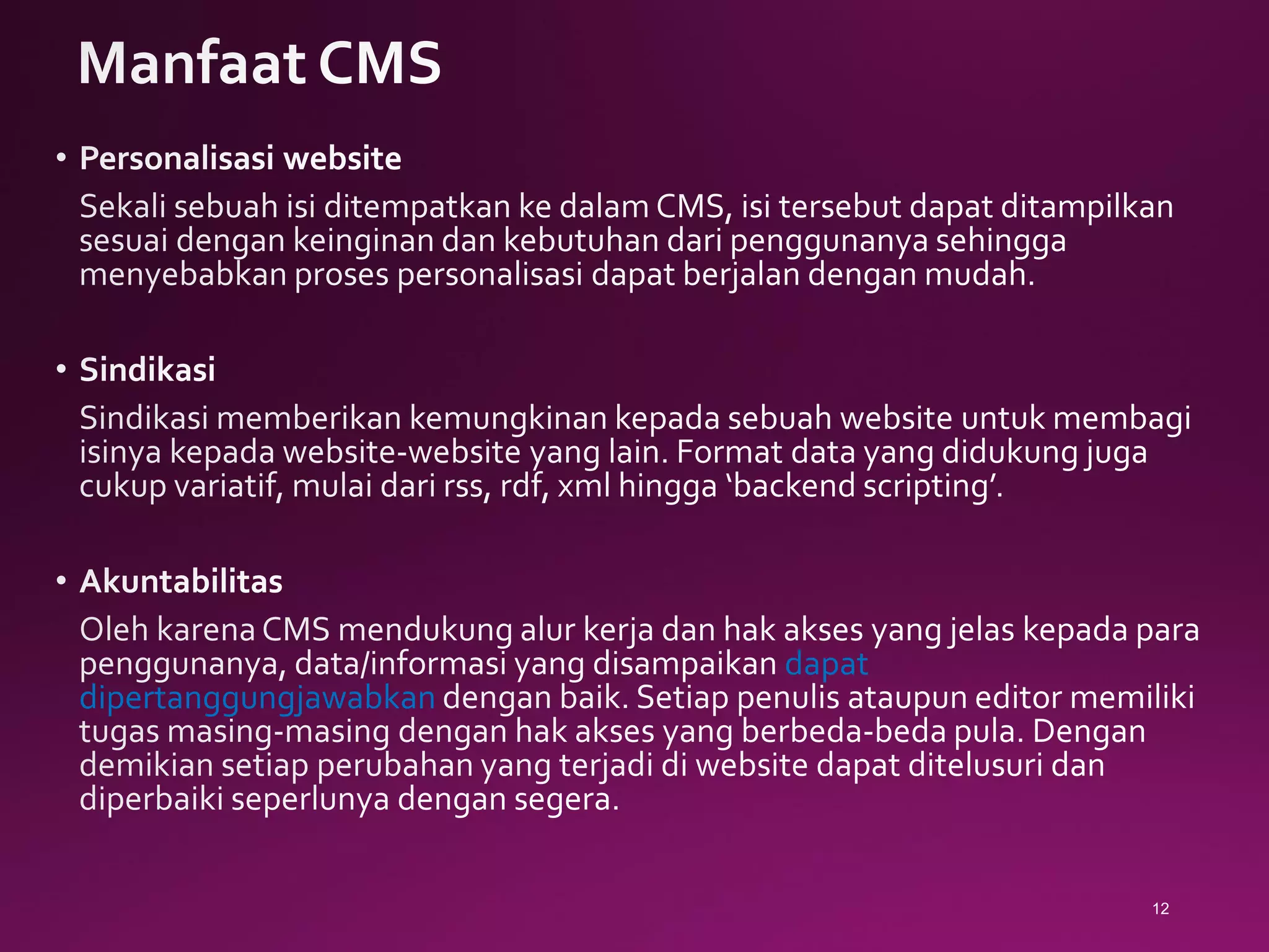 Pengantar content-management-system-cms | PPT
