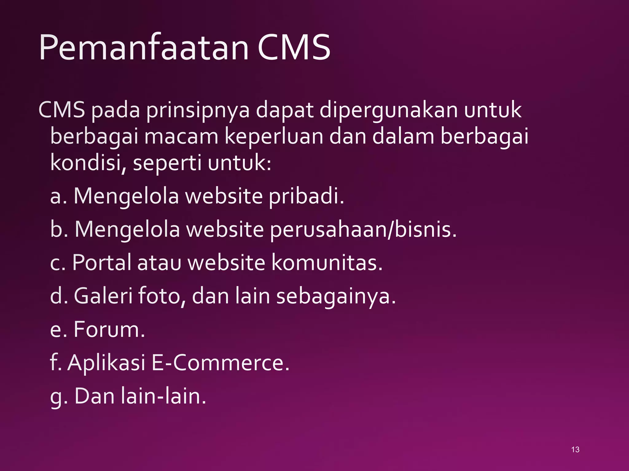Pengantar content-management-system-cms | PPT