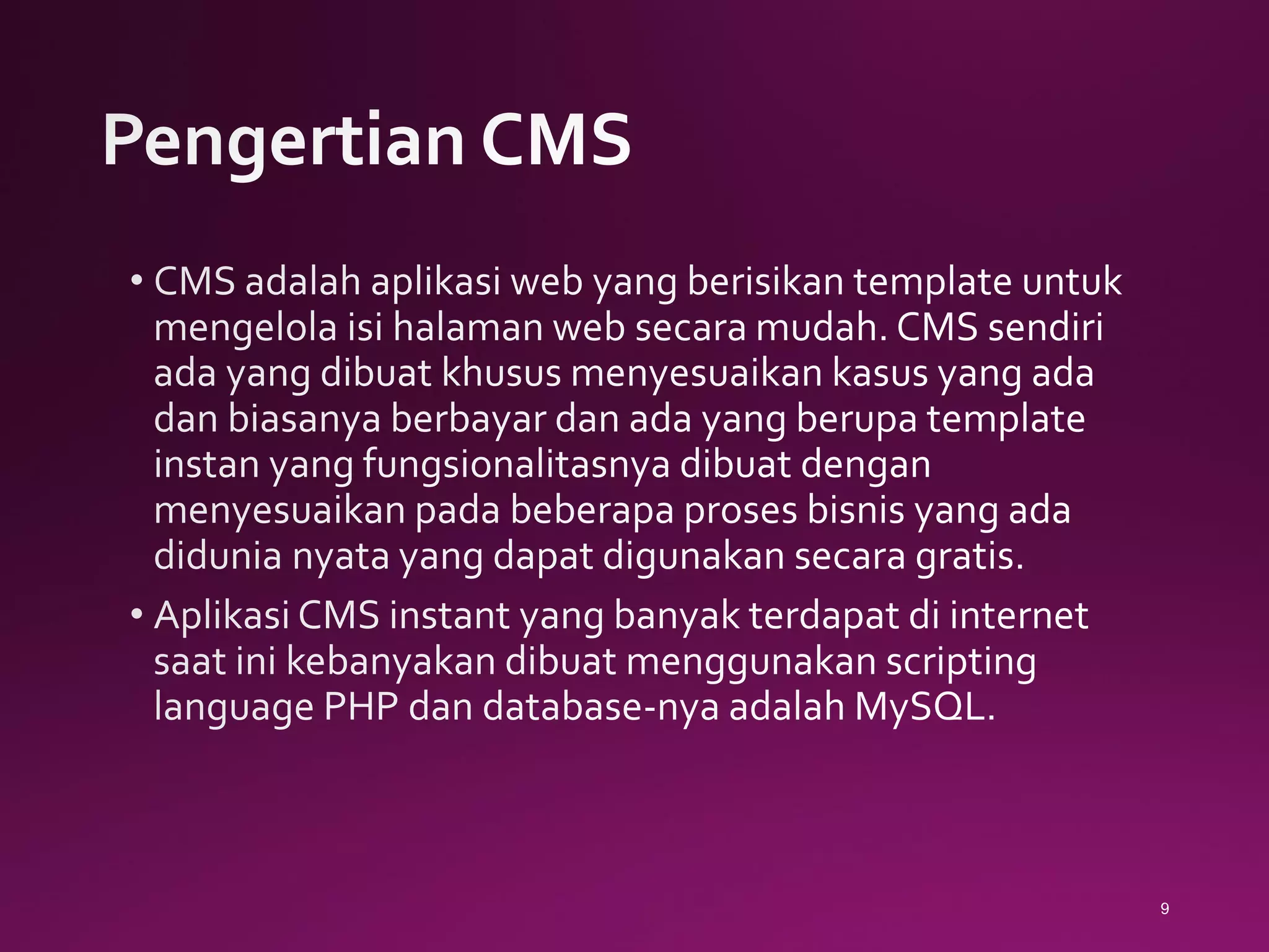 Pengantar content-management-system-cms | PPT