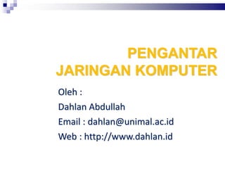 Pengantar Jaringan Komputer yang digunakan untuk pembelajran jaringan dasar | PDF