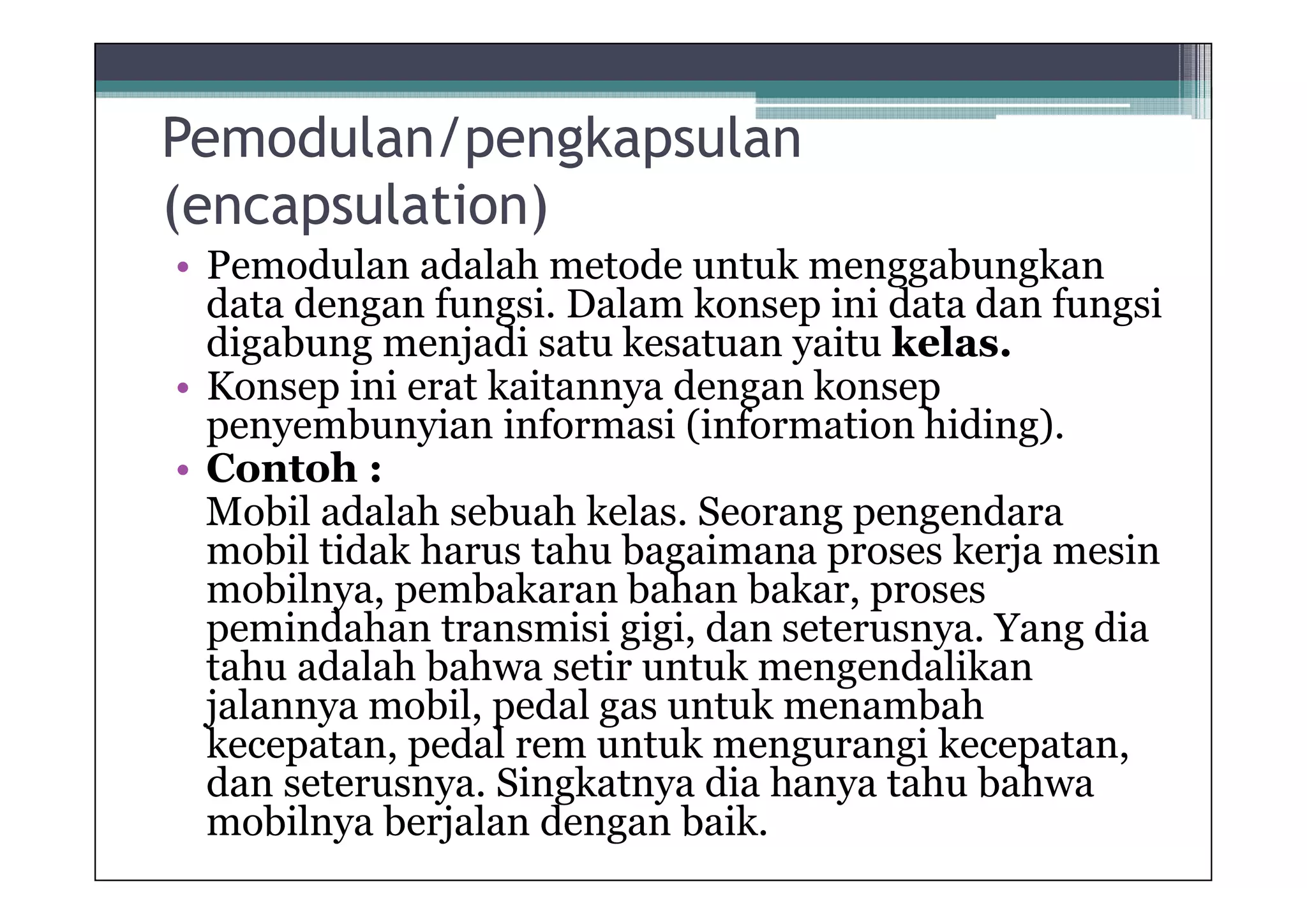 Pengantar Pemrograman Berorientasi Objek | PDF