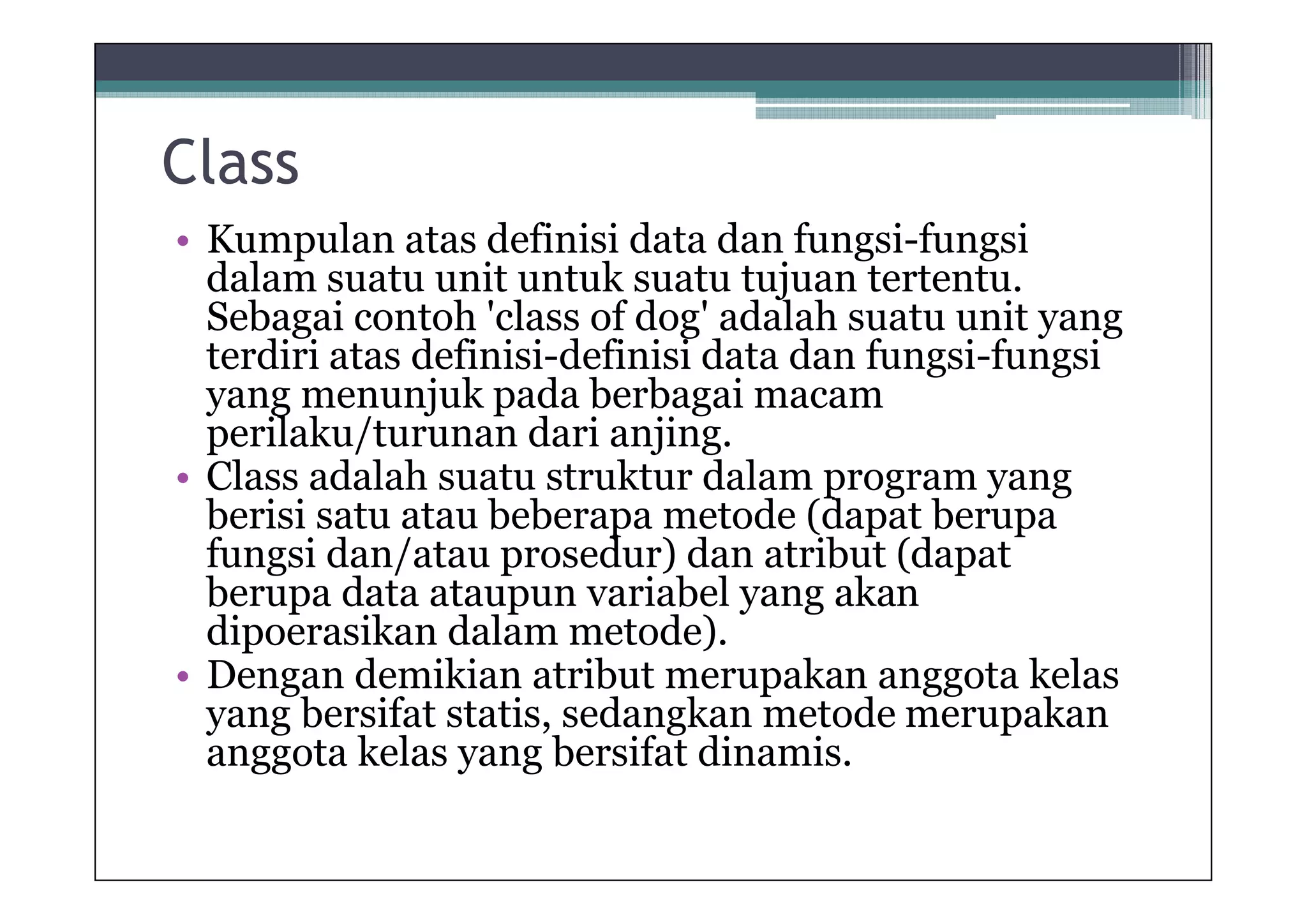 Pengantar Pemrograman Berorientasi Objek | PDF