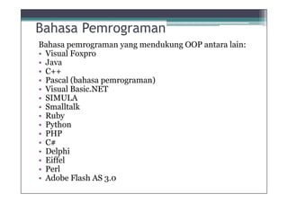 Pengantar Pemrograman Berorientasi Objek | PDF