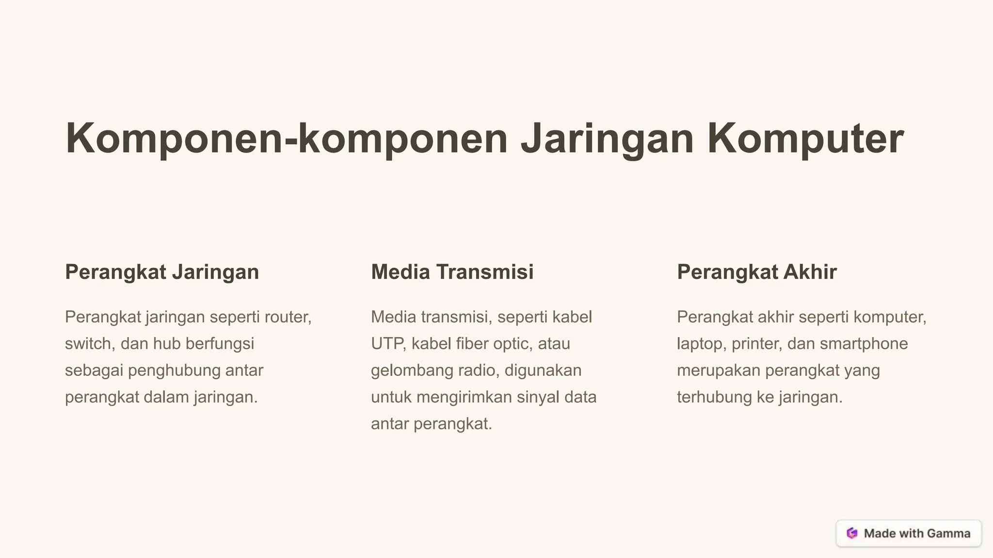 pengantar jaringan dasar materi jaringan dasar pengenalan | PPT