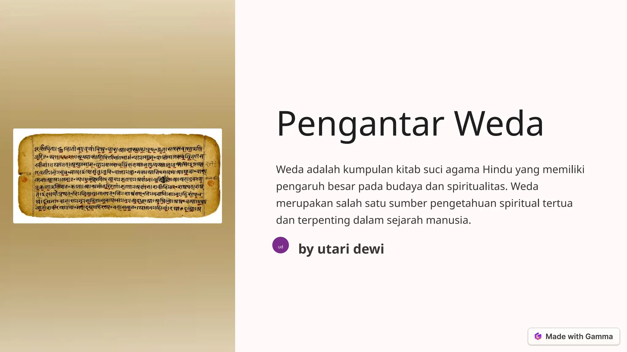 power point pengantar weda sekolah dasar | PPTX
