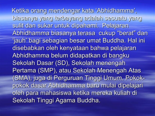 Pengantar abhidhamma revisi | PPT