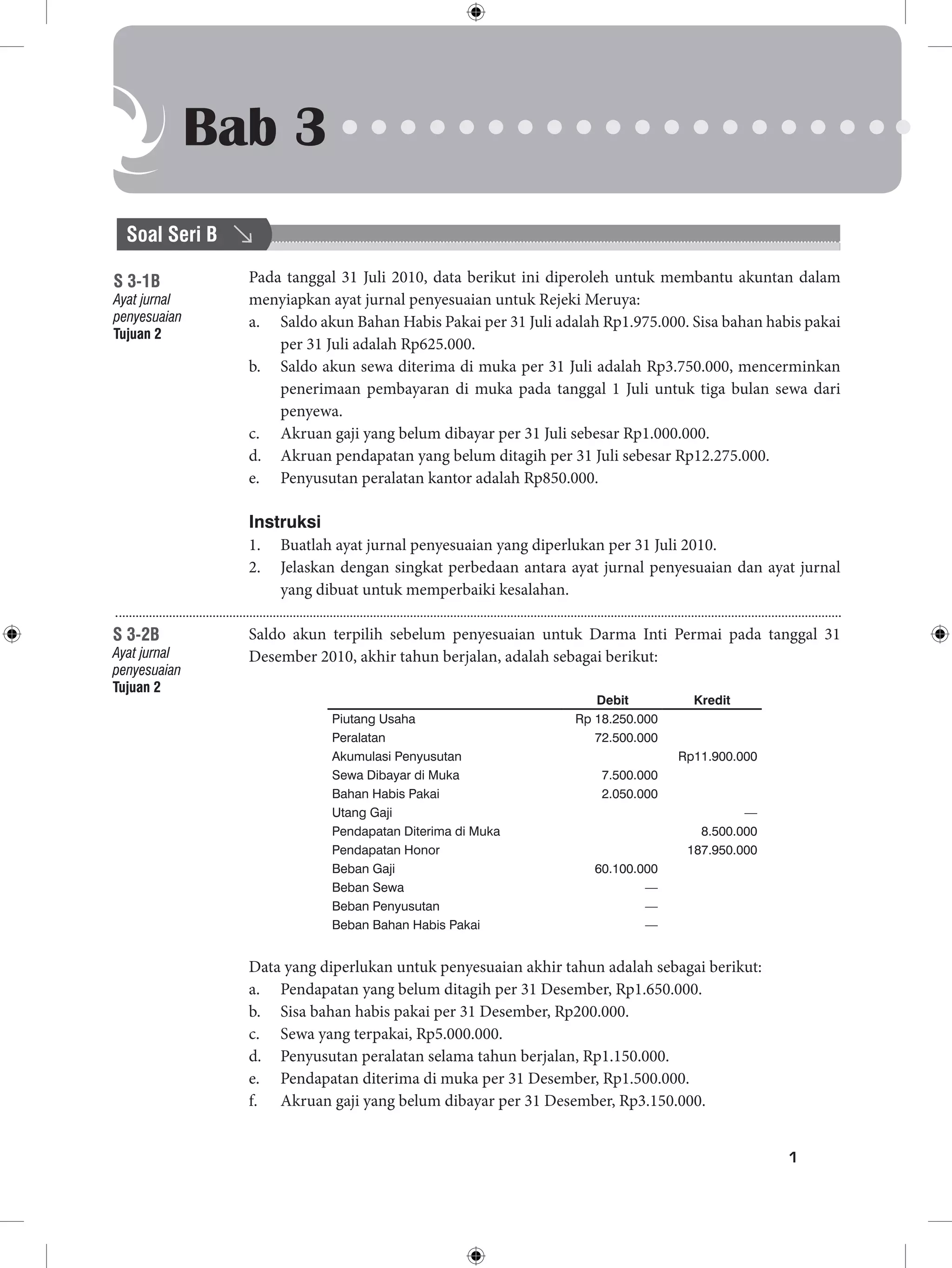 Pengantar akuntansi seri soal b dan aktivitias khusus | PDF
