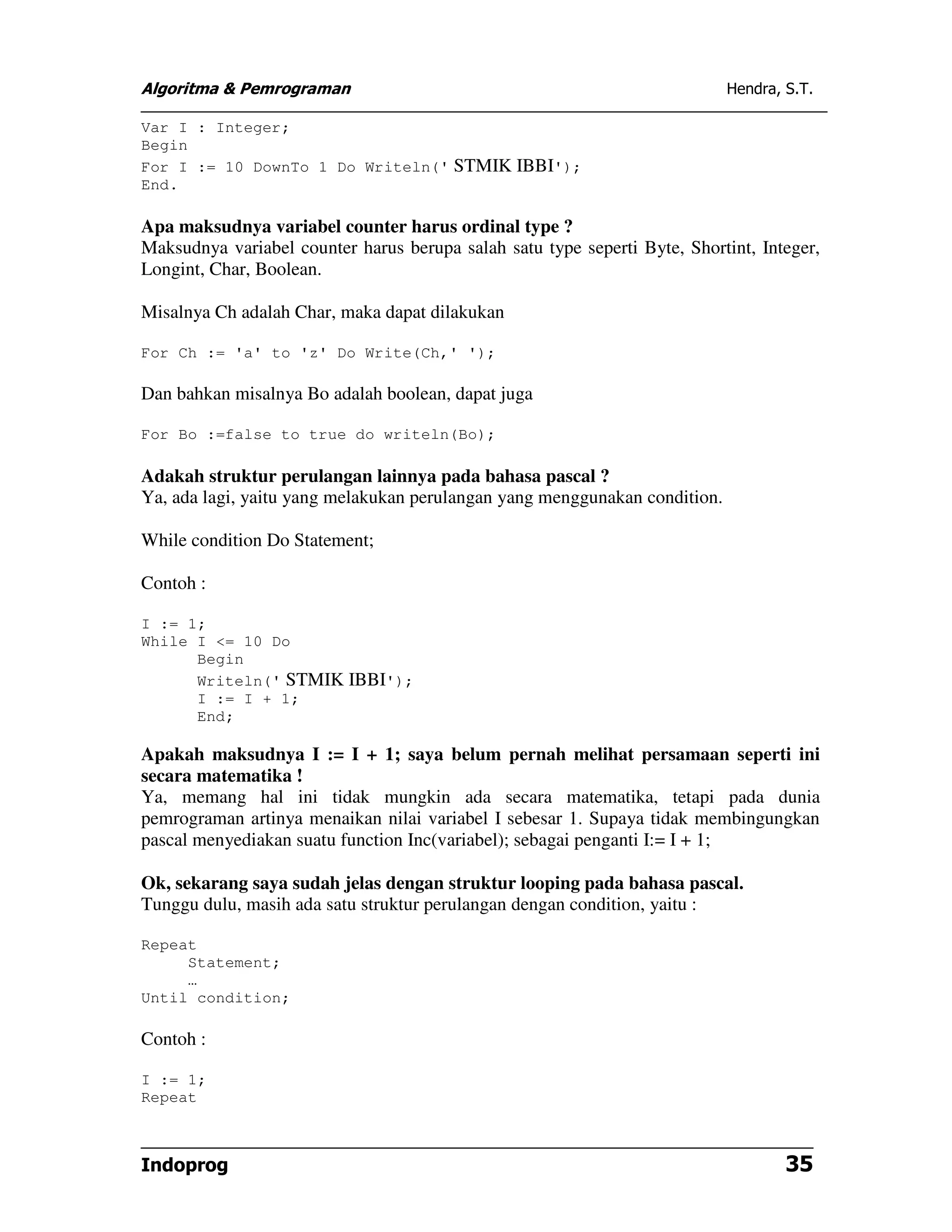 Pengantar algoritma & pemrograman komputer | PDF