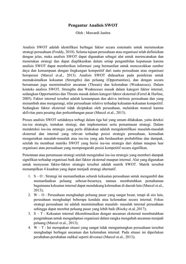 Pengantar analisis swot | PDF