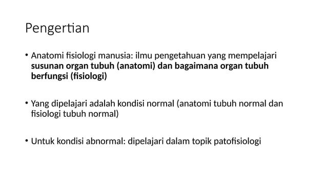 Pengantar Anfisman Farmasi anatomi fisiologi | PPT