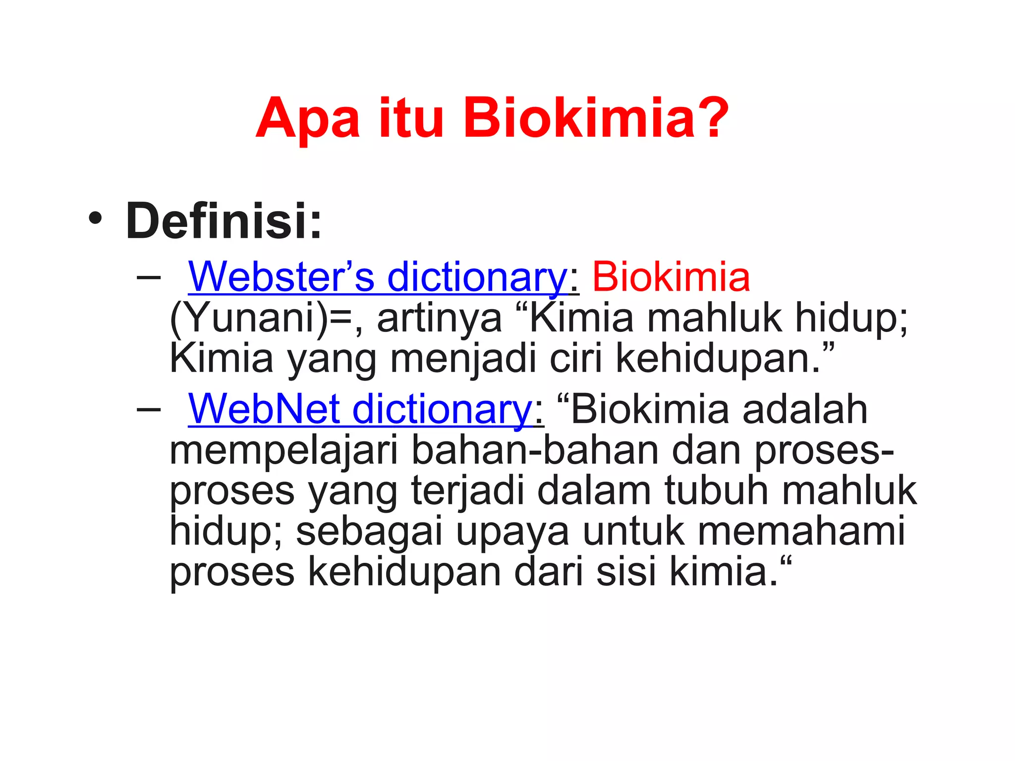 Pengantar biokimia | PPT