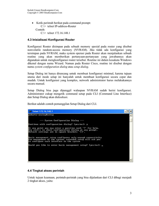 Basic Konfigurasi Router | PDF