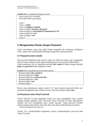 Basic Konfigurasi Router | PDF