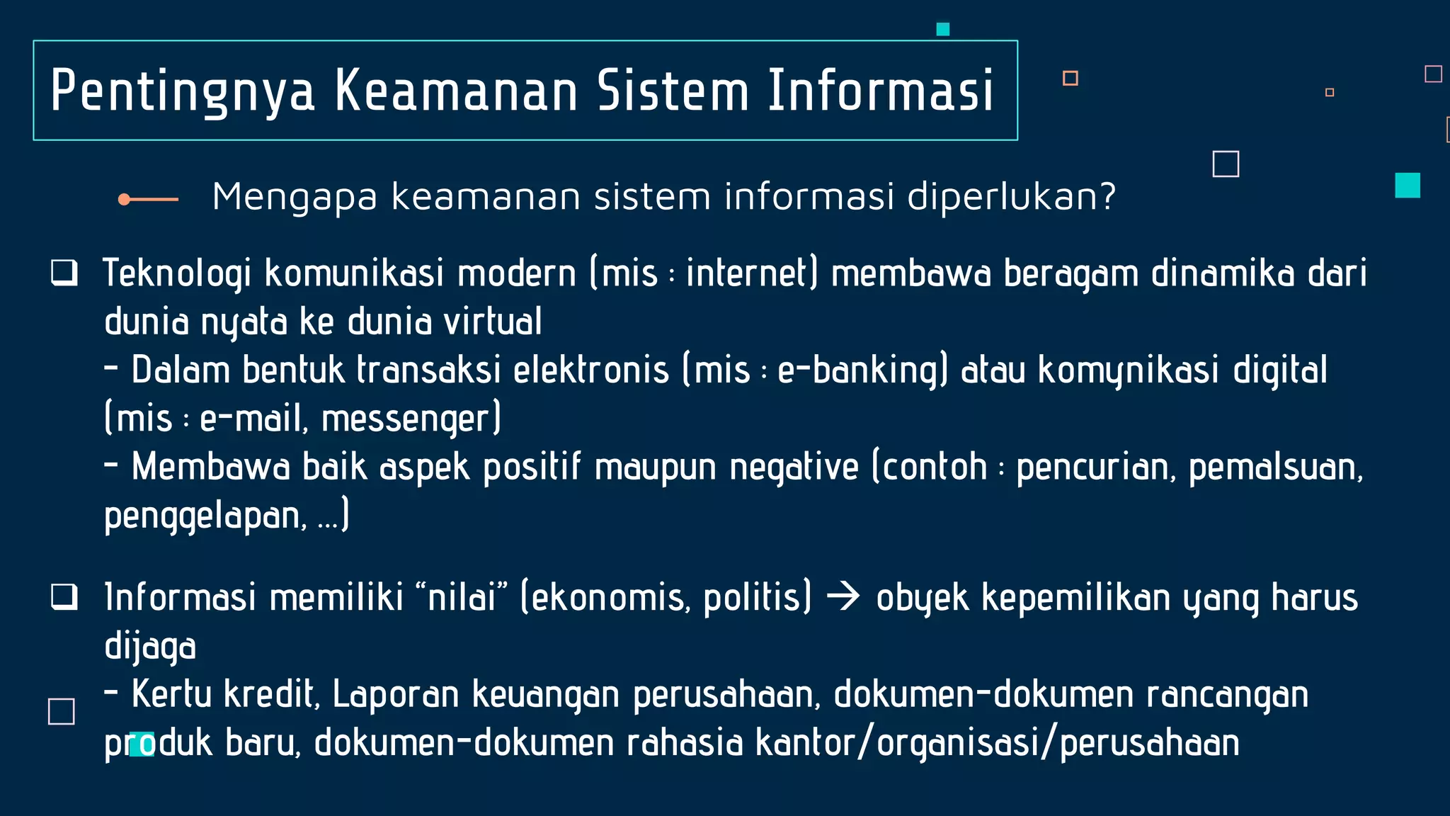Pengantar Dan Konsep Keamanan Sistem Informasi | PPTX
