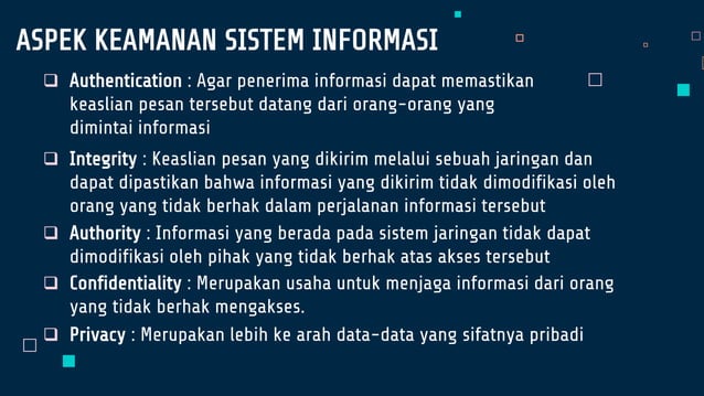 Pengantar Dan Konsep Keamanan Sistem Informasi | PPTX